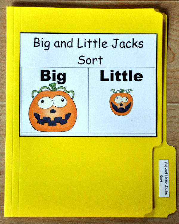 Big and Little Jacks Sort File Folder Games - $1.00 : File Folder Games ...