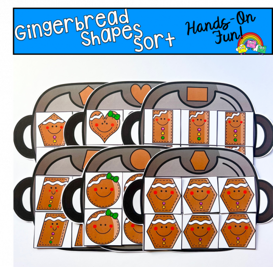 Gingerbread Cookies Shapes Sort - $3.50 : File Folder Heaven ...