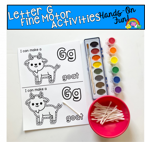 Letter G Fine Motor Q-Tip Painting - $3.00 : File Folder Heaven ...