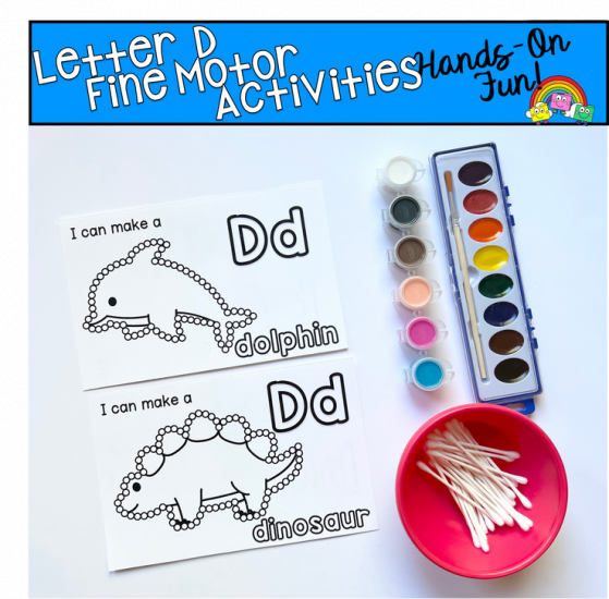 Letter D Q-Tip Painting - $3.00 : File Folder Heaven - Printable, Hands ...