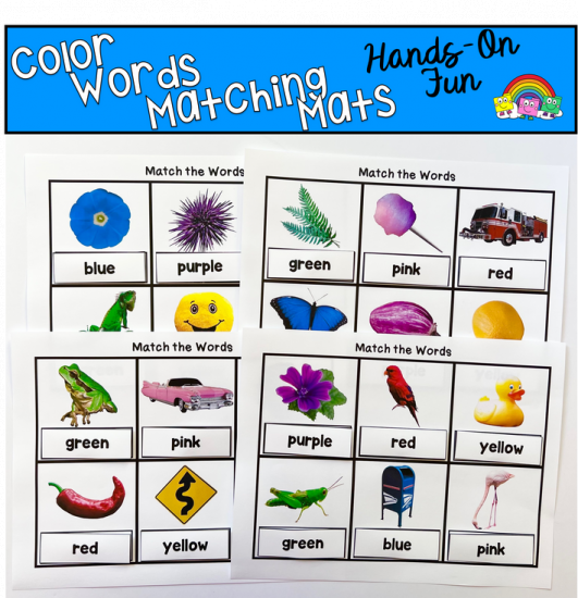 Functional Sight Words Matching Mats: Color Words - $4.00 : File Folder ...