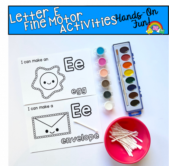 Letter E Fine Motor Q-Tip Painting - $3.00 : File Folder Heaven ...