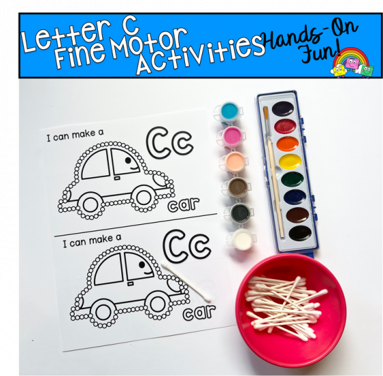 Letter C Fine Motor Q-Tip Painting - $3.00 : File Folder Heaven ...