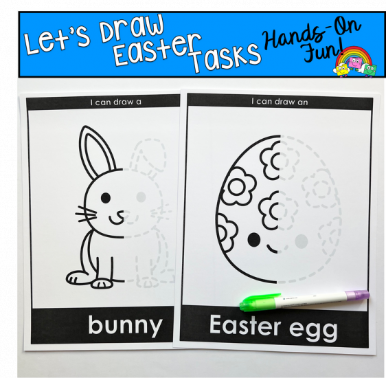 Let's Draw Easter Fine Motor Activities - $3.00 : File Folder Heaven ...