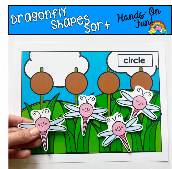 Dragonflly Shapes Sorting Mats - $3.50 : File Folder Heaven - Printable ...