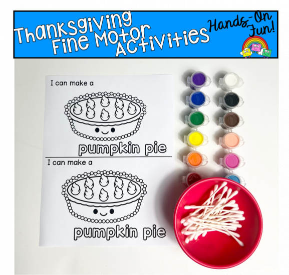 Thanksgiving Fine Motor Q-Tip Activities - $3.00 : File Folder Games at ...