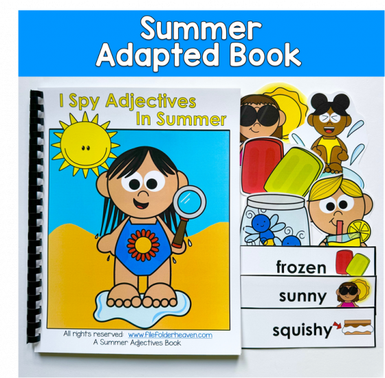 I Spy Adjectives In Summer Adapted Book - $3.50 : File Folder Heaven ...