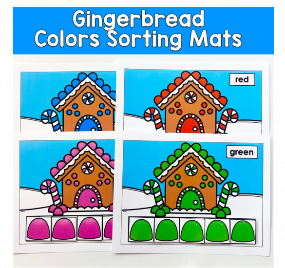 Gingerbread Color Sorting Activities - $4.00 : File Folder Heaven ...