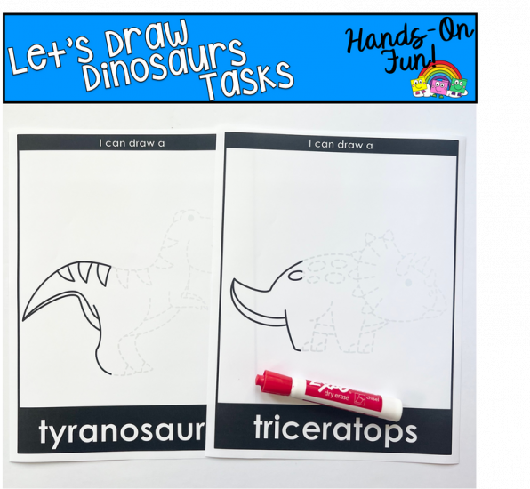Let's Draw Dinosaurs Fine Motor Activities - $3.00 : File Folder Heaven ...