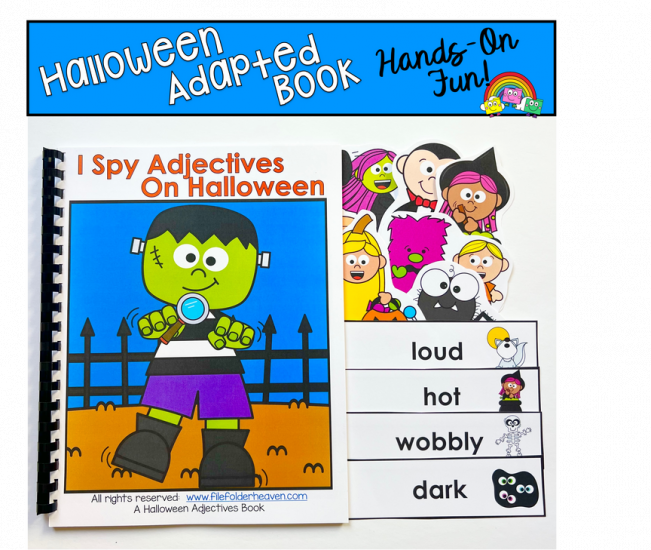 Halloween Adapted Book: I Spy Halloween Adjectives - $3.50 : File ...