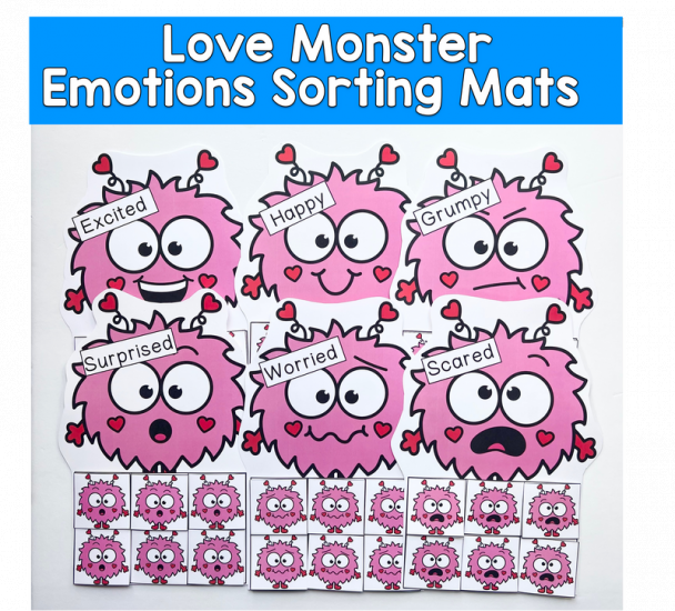 Love Monster Emotions Sorting Mats - $3.50 : File Folder Heaven ...