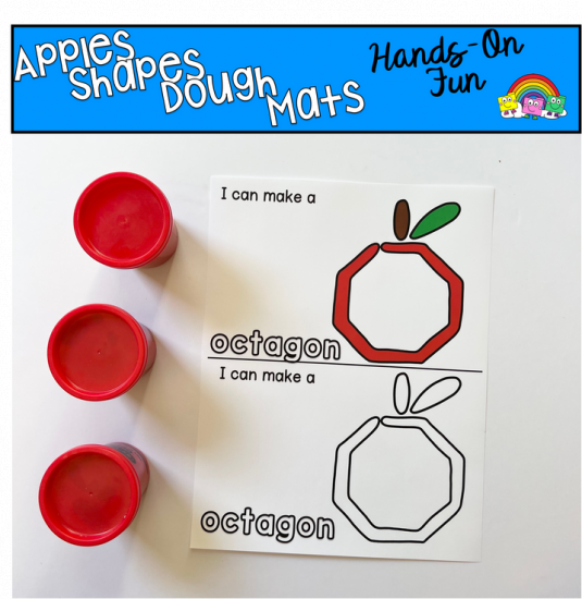 Apple Shapes Play Dough Mats - $3.00 : File Folder Heaven - Printable ...