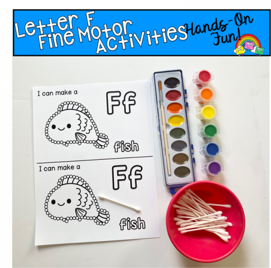 Letter F Fine Motor Q-Tip Painting - $3.00 : File Folder Games at File ...