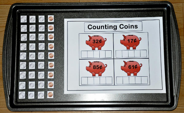 Counting Coins Cookie Sheet Activity 5 - $1.00 : File Folder Heaven ...