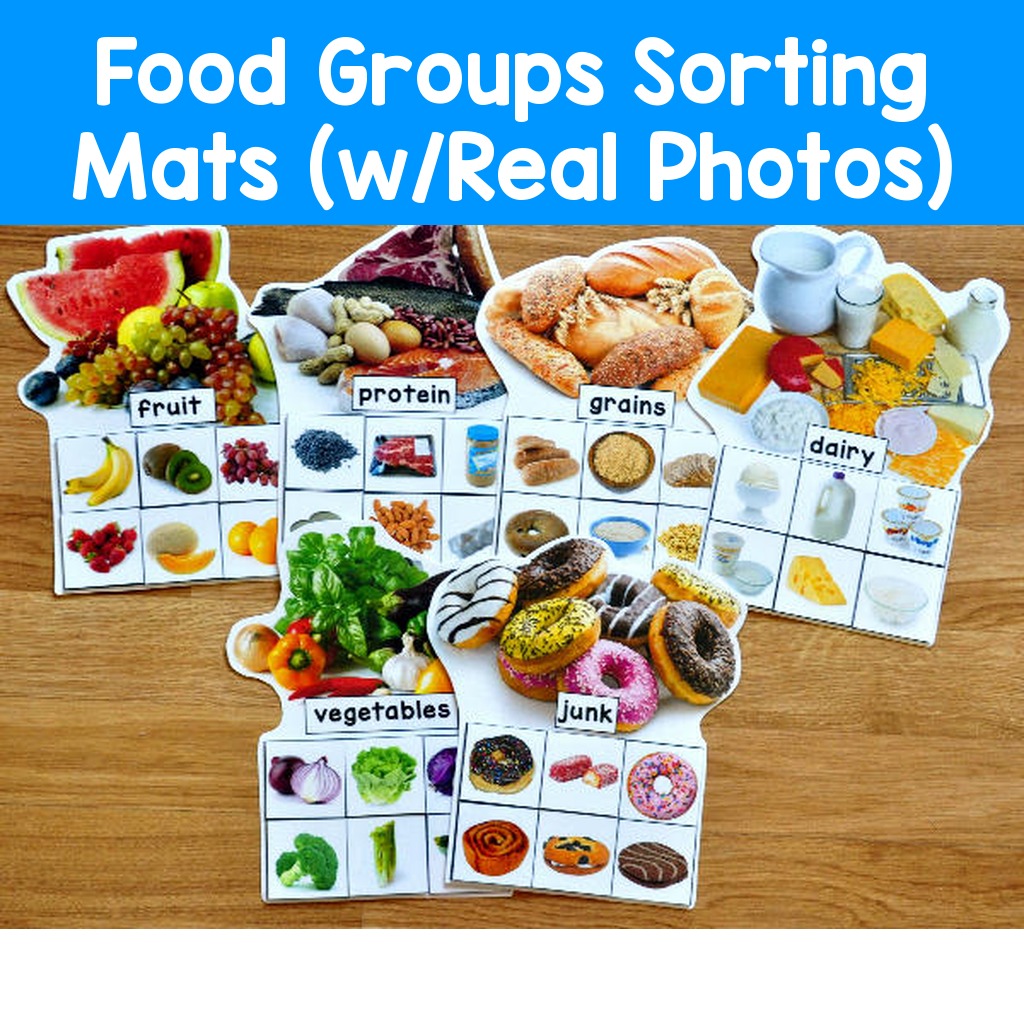 Food Groups Sorting Mats w Real Photos 3 50 File Folder Games At 