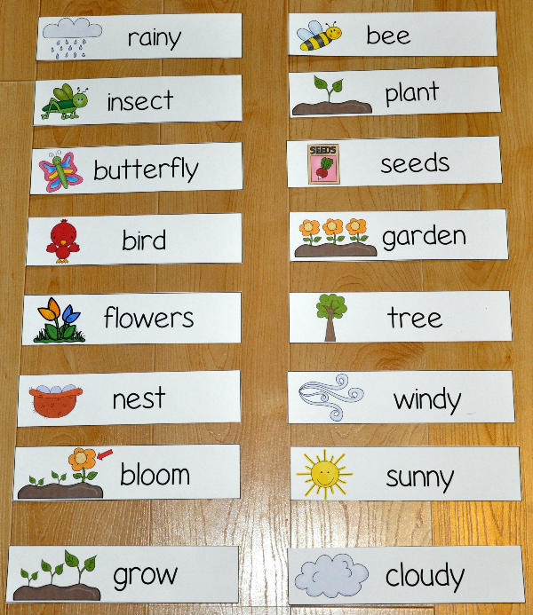 Visual Word Wall Words : File Folder Games at File Folder Heaven ...