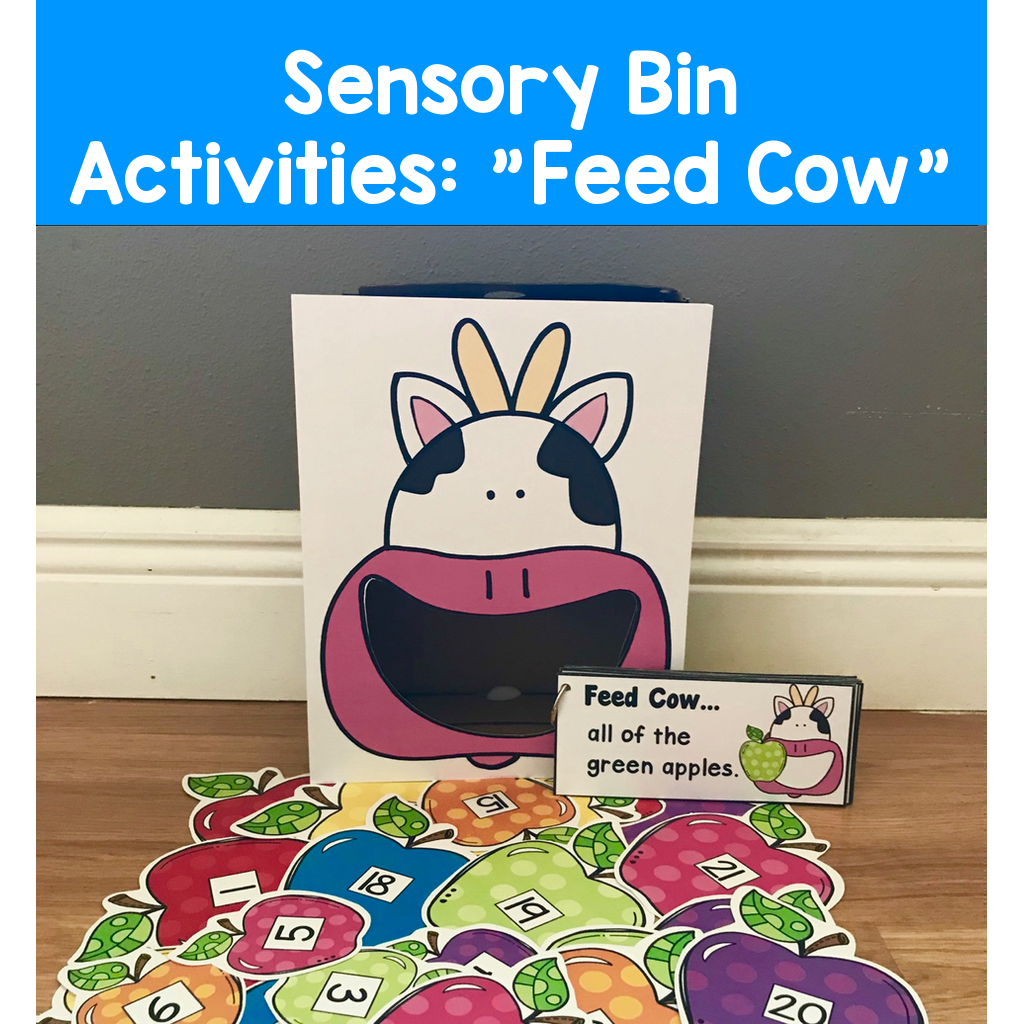 Sensory Bin Activities: "Feed Cow" | File Folder Heaven