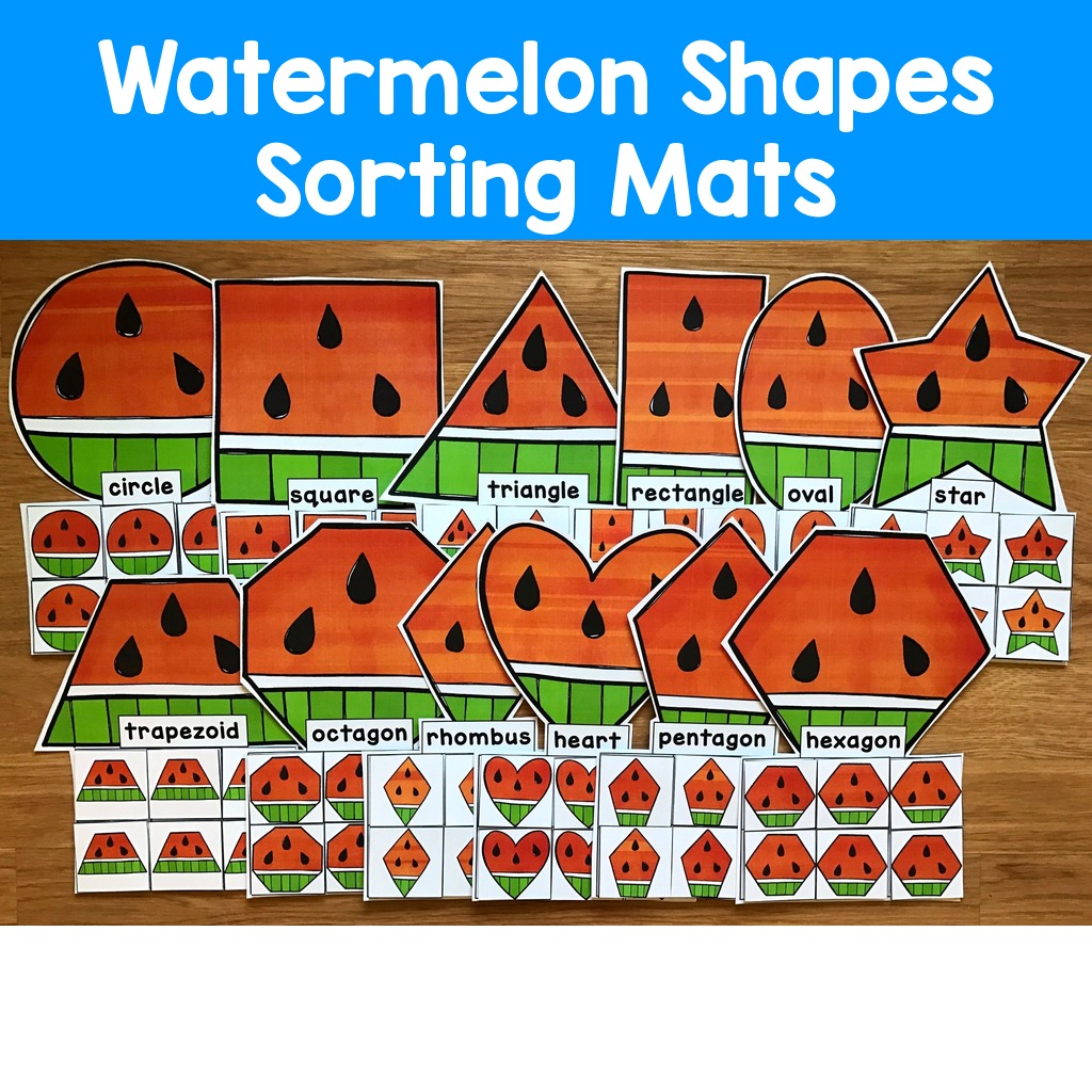 Watermelon Shapes Sorting Mats | File Folder Heaven